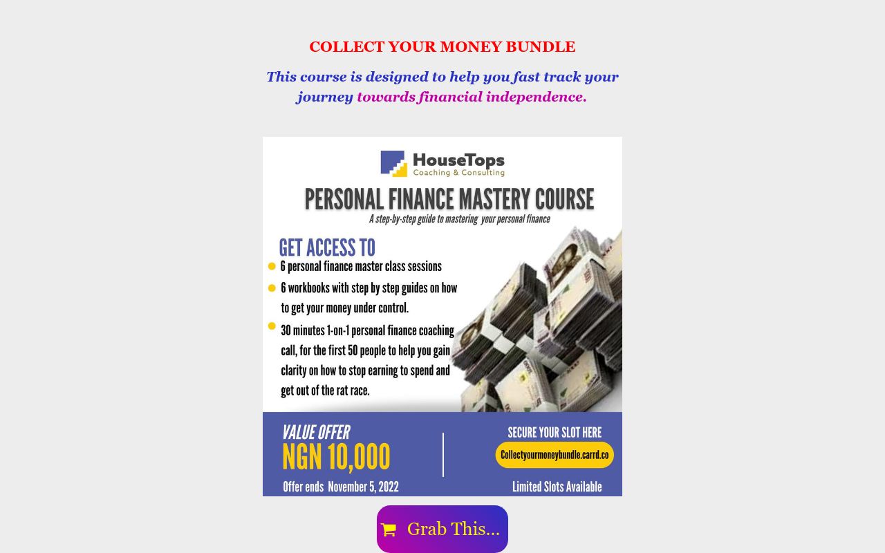 COLLECT YOUR MONEY BUNDLE